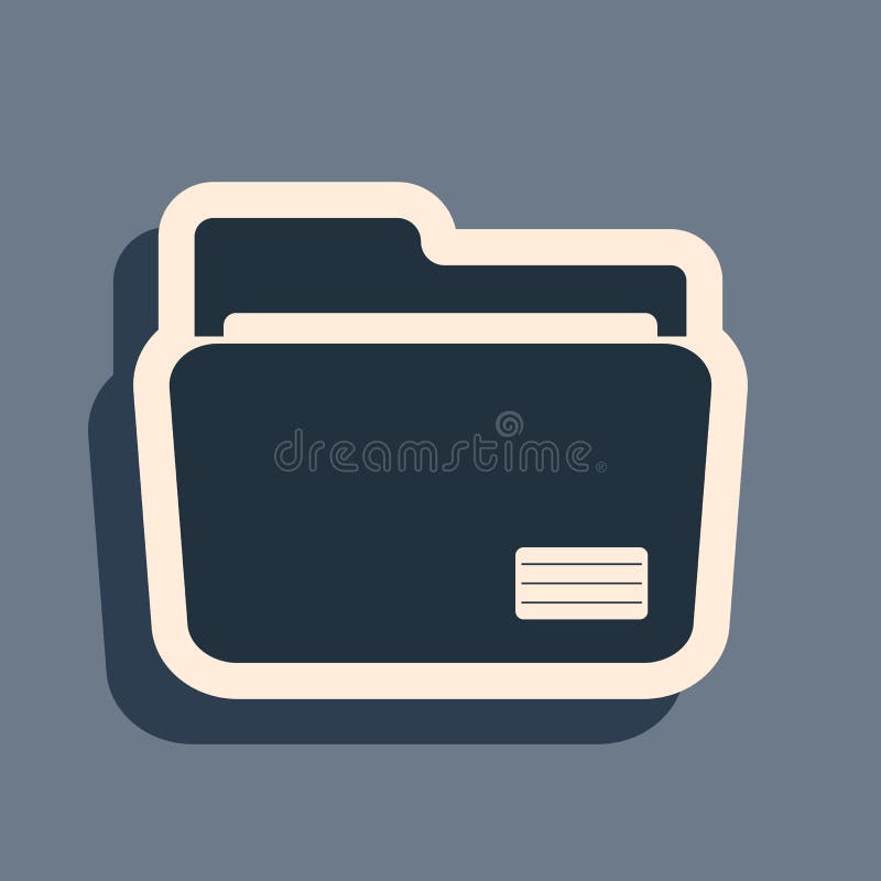 Document Folder Icon Isolated on Grey Background. Accounting Binder ...