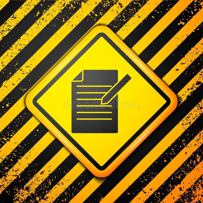 Black Document Folder Icon Isolated on Yellow Background. Accounting ...