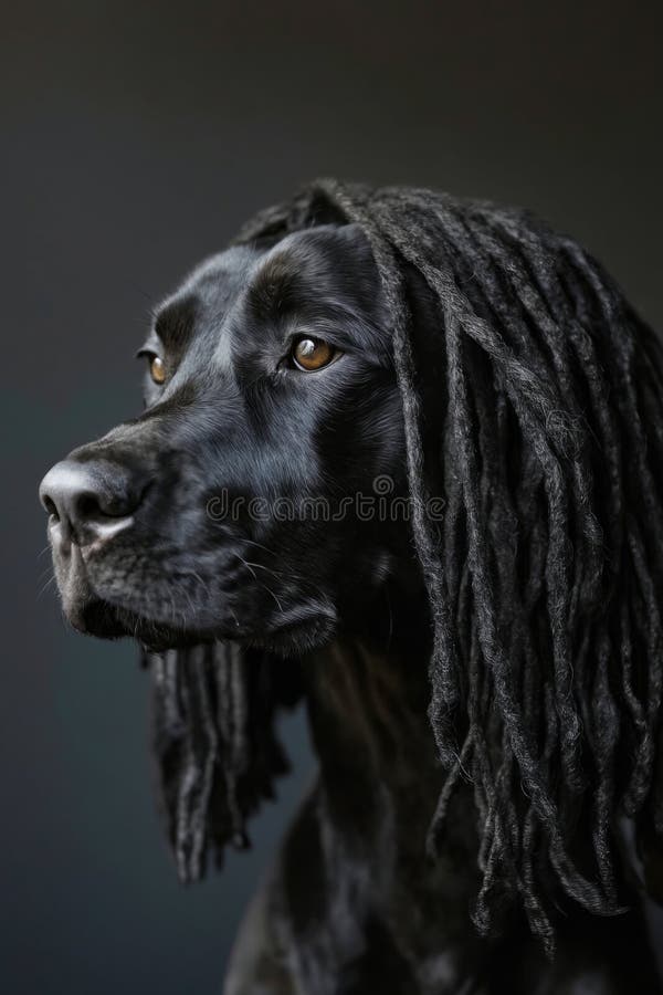 A Black Dog with Dreadlocks Looking at the Camera. Generative AI Stock ...