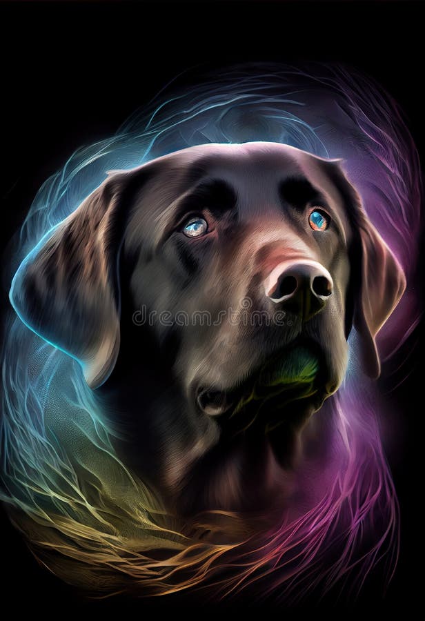 Black Dog Print. AI Render. Stock Illustration - Illustration of beauty ...
