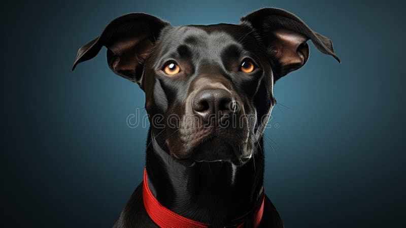 Black Dog with Red Eyes. Generative AI. Stock Illustration ...