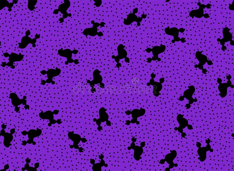 Black Dogs on Violet Pattern. Stock Illustration - Illustration of ...