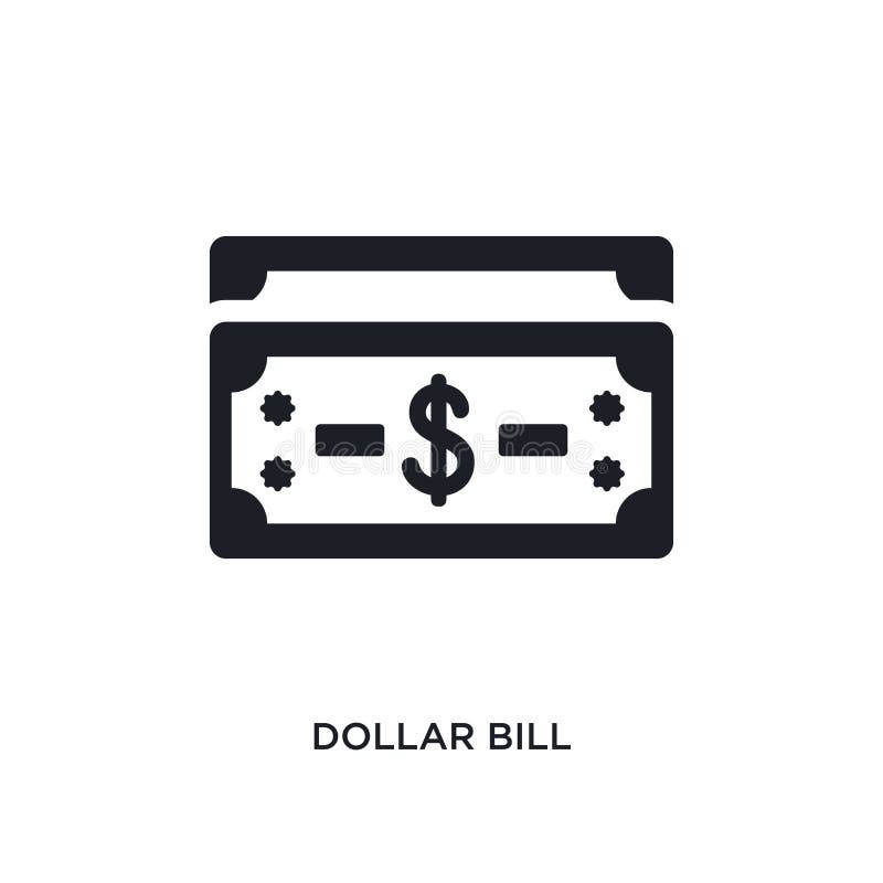 Black Dollar Bill Isolated Vector Icon. Simple Element Illustration ...