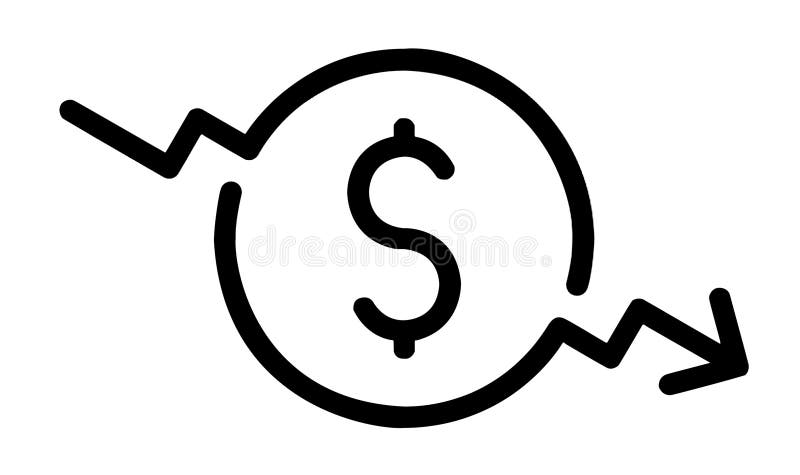 Downtrend Icon, Black Vector Sign with Editable Strokes, Concept ...