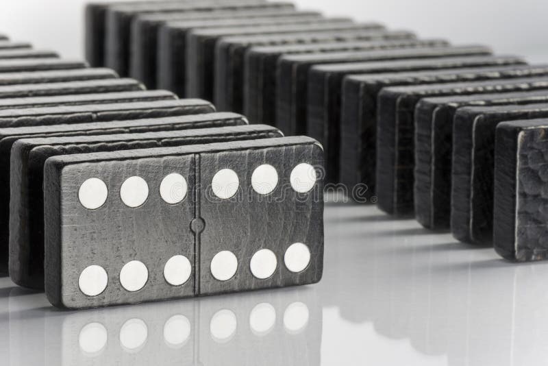 Black Domino bricks stock photo. Image of reaction, fall - 68884346