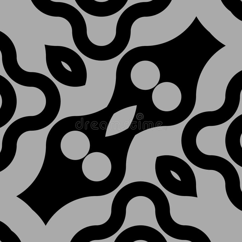 Square Format Pattern and Design in Jet Black on a Grey Background ...