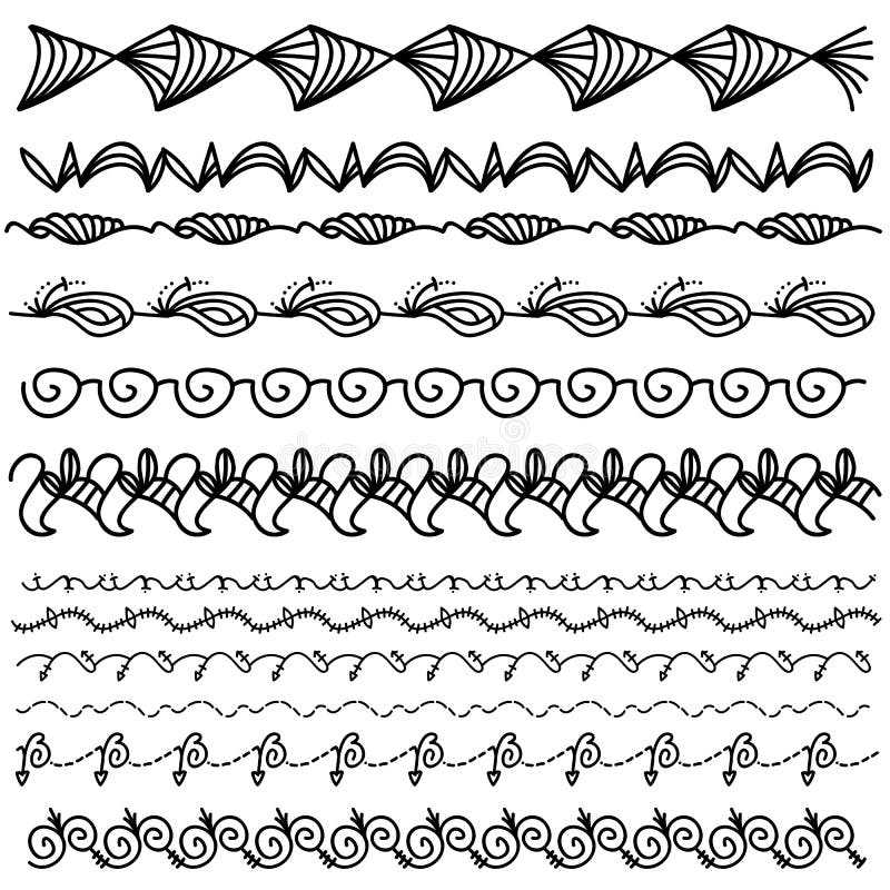 Black Trim or Border Collection Stock Illustration - Illustration of ...