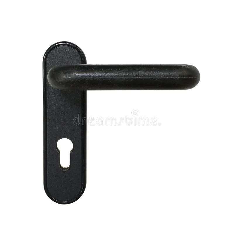 Black Door Handle Isolated on White Background Stock Photo - Image of ...