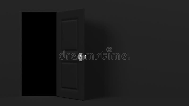 Black Door with Text Space and Wall Stock Video - Video of horror ...
