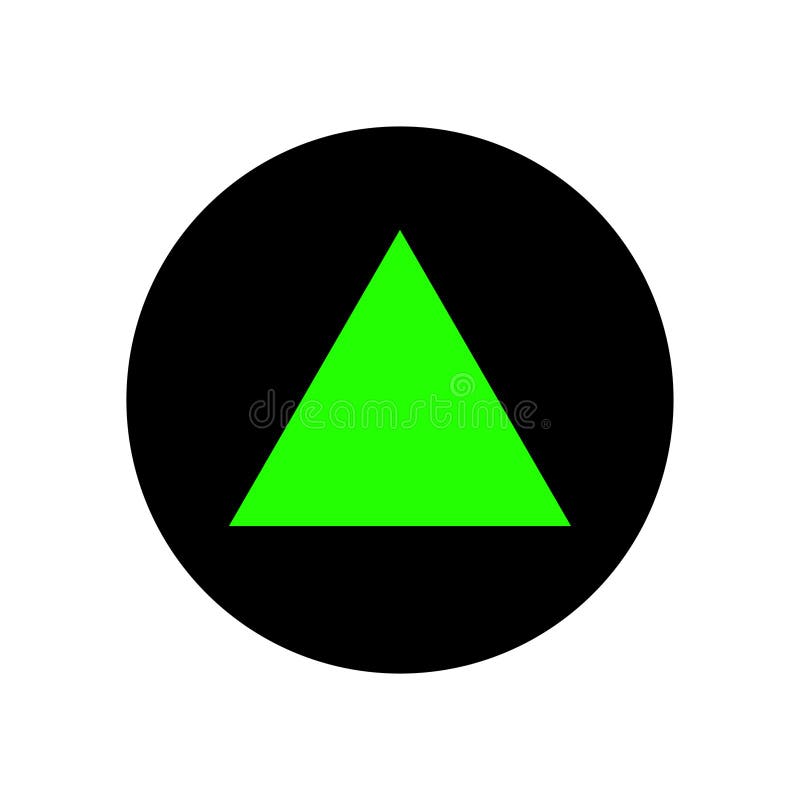 A Black Dot with Green Triangle Icon Stock Illustration - Illustration ...