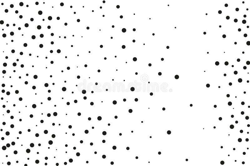 Black Dots of Different Sizes on a White Background. Abstract Spray ...