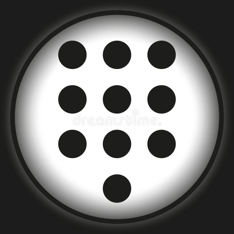 Black Dots Symbol. Circular Dot Grid. Centered Radial Pattern. Vector ...