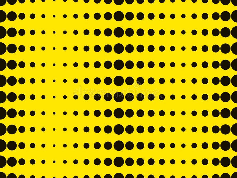 Black Dots on a Yellow Background. Pop Art Pattern Stock Vector ...