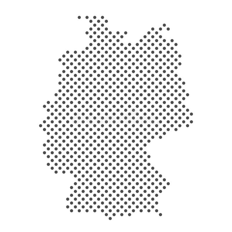 Black Dotted Map of Germany on White Background Stock Illustration ...