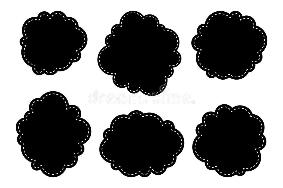 Black Dotted Patches. Cute Templates, Place for Text or Photo Frames ...