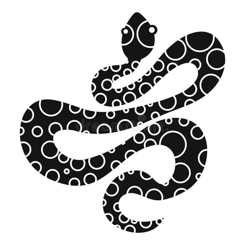 Black Dotted Snake Icon, Simple Style Stock Vector - Illustration of ...