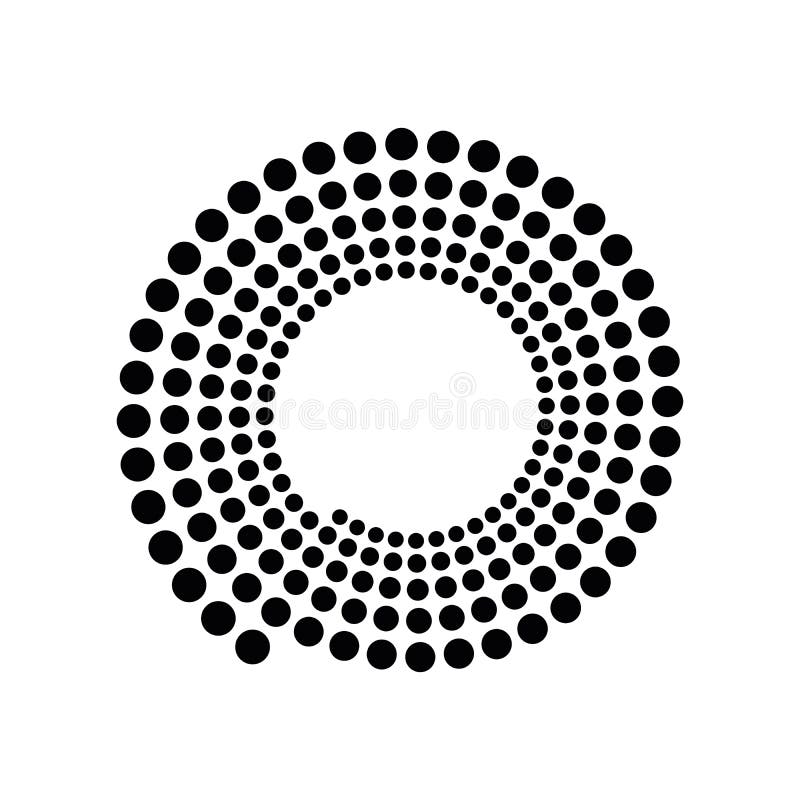 Black Dotted Spiral Symbol. Simple Flat Vector Design Element Stock ...