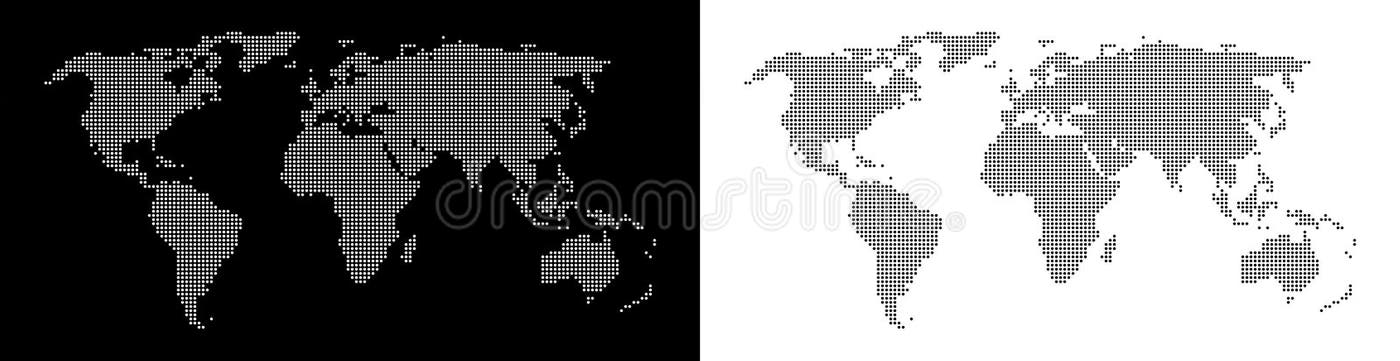Black White World Map Photo Stock Illustrations – 66,690 Black White ...