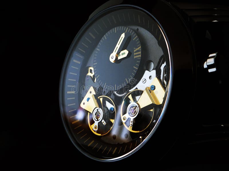 Black Double Barrel Watch stock image. Image of roman - 37588569