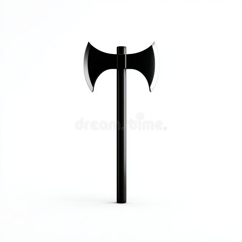 Black Double Headed Axe on White Background Stock Illustration ...