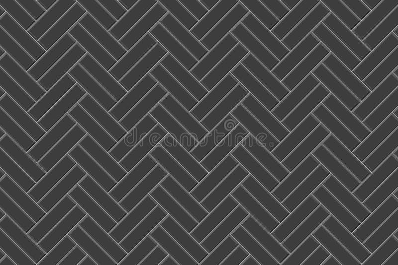 Black Double Herringbone Tile Seamless Pattern. Stone or Ceramic Brick ...