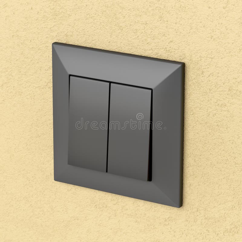 Black double light switch stock illustration. Illustration of home ...