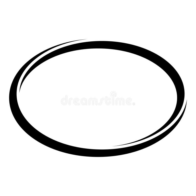 Black Double Oval Frame Geometric Shape, Round Circular Banner Frame ...
