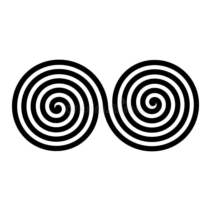 Black Double Spirals. Simple Abstract Ornamental and Decorative Vector ...