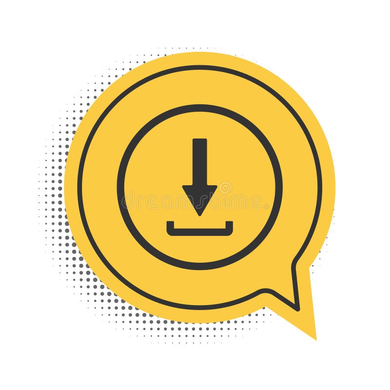 Black Download Icon Isolated on White Background. Upload Button. Load ...