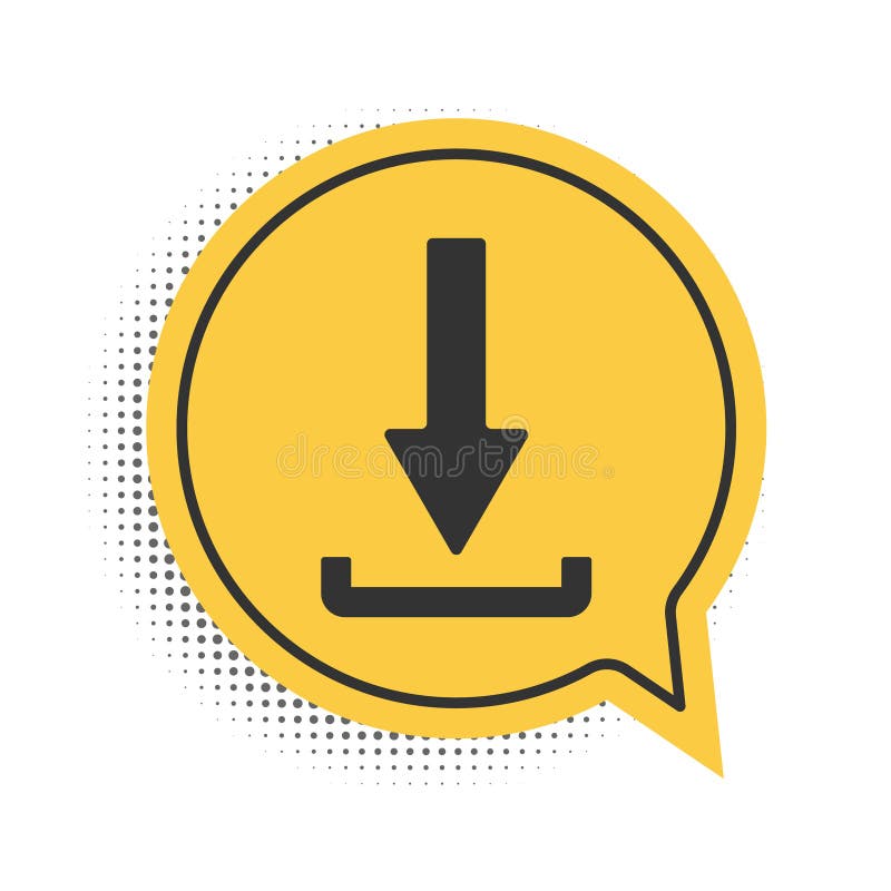 Black Download Icon Isolated on Grey Background. Upload Button. Load ...