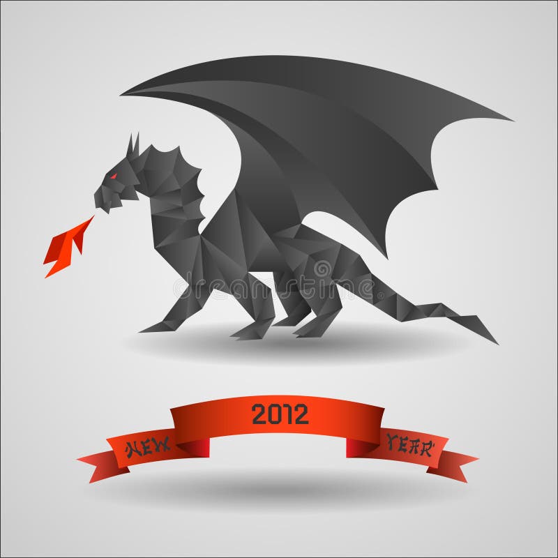 Black dragon stock vector. Illustration of date, design - 22261146