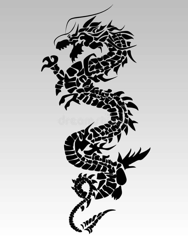 Eastern Dragon Black Stock Illustrations – 1,706 Eastern Dragon Black ...
