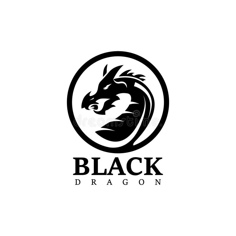 Black Dragon Logo Template Concept Design Stock Vector - Illustration ...