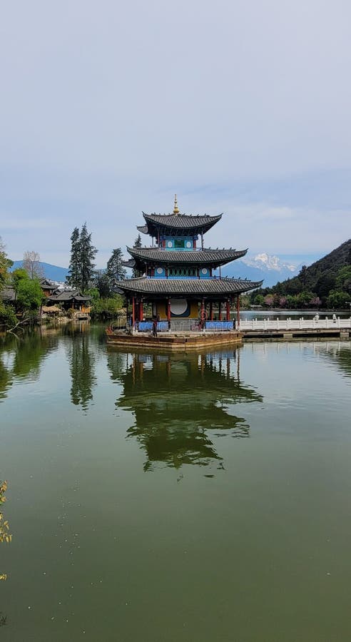 Black dragon pool stock photo. Image of pavilion, herritage - 384915018