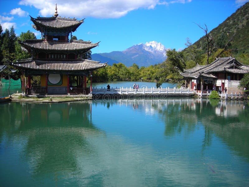 Black dragon pool stock image. Image of view, mountain - 184828201