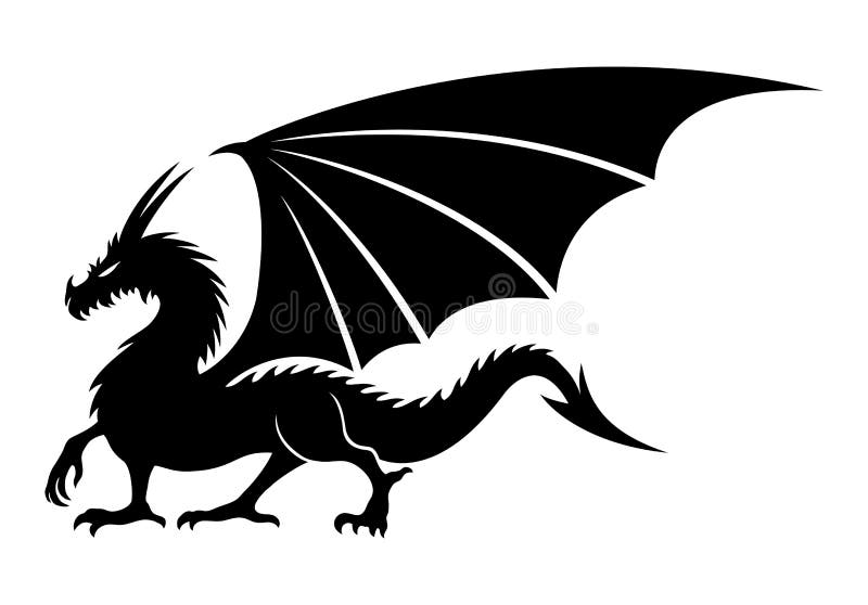 Black dragon sign. stock vector. Illustration of vector - 79106516