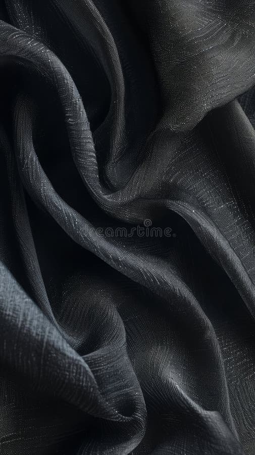 Black Draped Fabric with Soft Textures and Flowing Folds Stock Image ...
