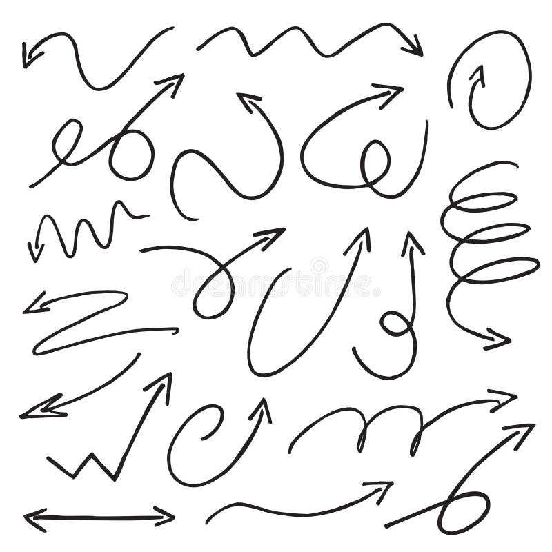 Black Drawn Arrows. Vector Illustration. Stock Illustration ...