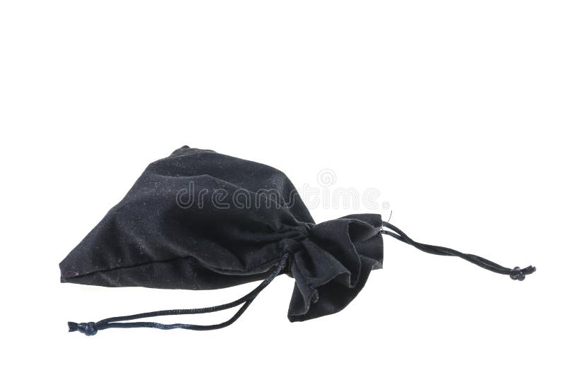 Black Drawstring Bag Packaging on White Background Stock Photo - Image ...