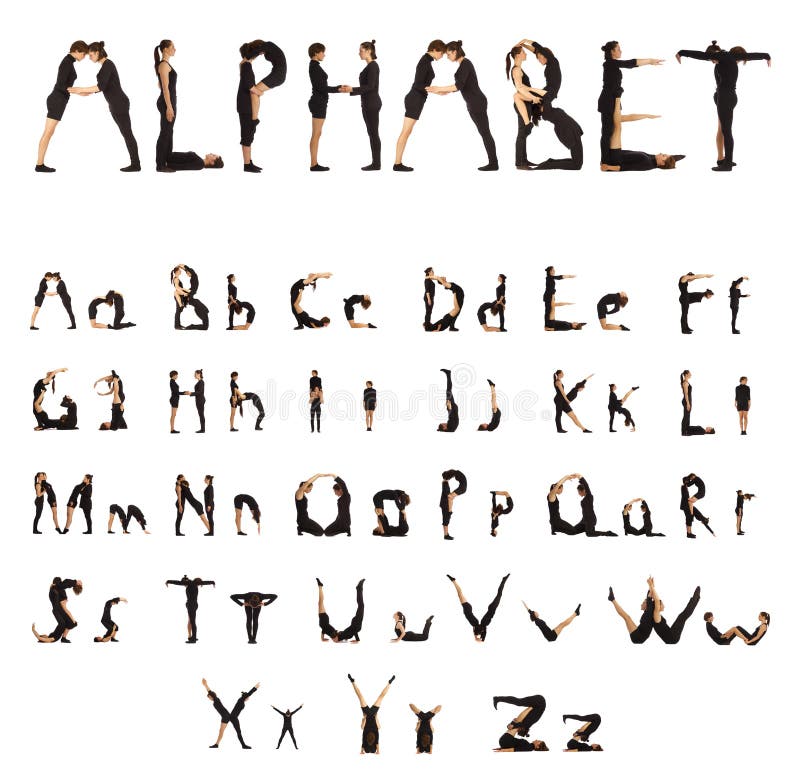 Alphabet Formed by Man ABCDE Stock Illustration - Illustration of shape ...