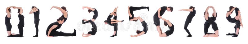 Black Dressed People Forming Numbers Stock Photo - Image of cutout ...