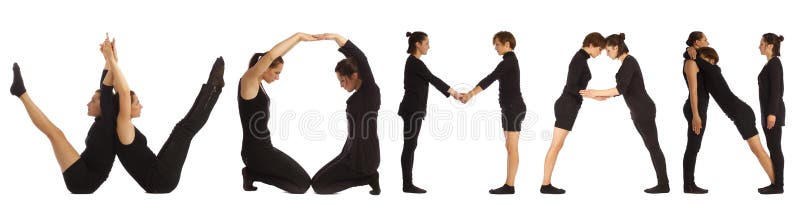 Black Dressed People Forming Woman Word Stock Photos - Free & Royalty ...