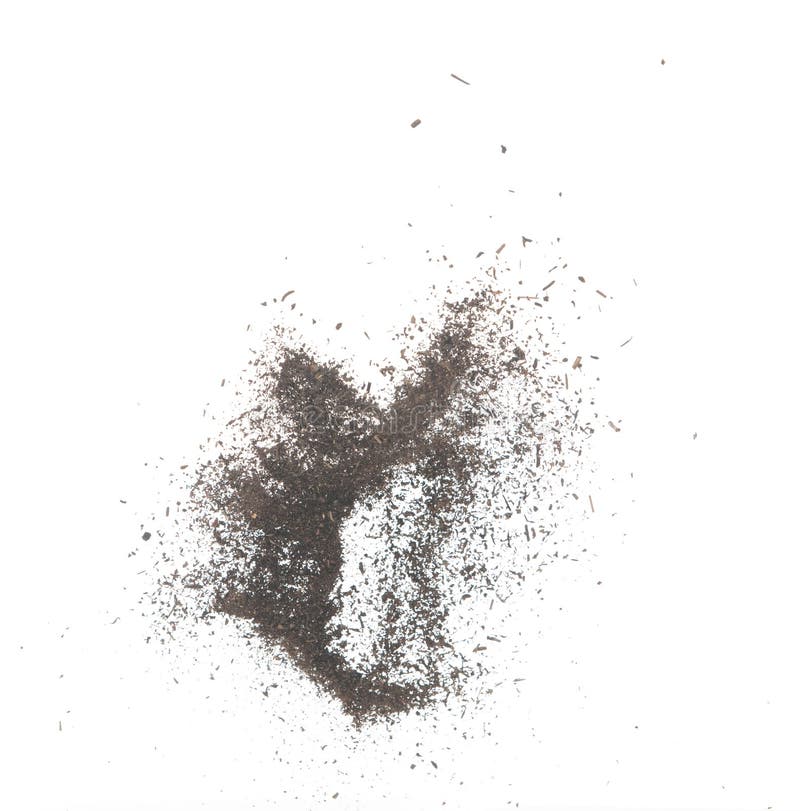 Black Dried Leave Tea Explode. Small Fine Size Tea Leaf Flying ...