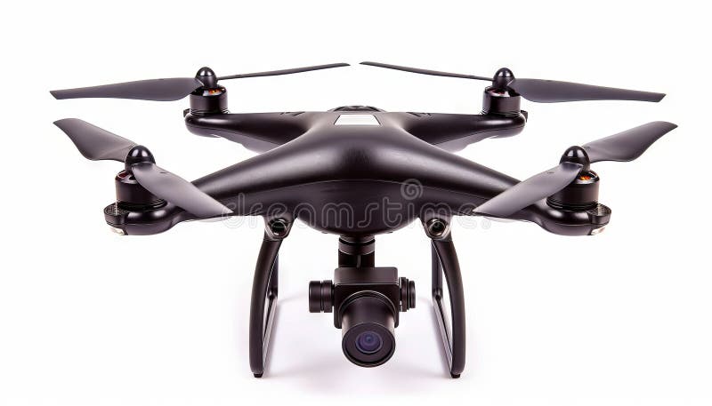 A Black Drone with a Camera Attached To it Stock Image - Image of drone ...