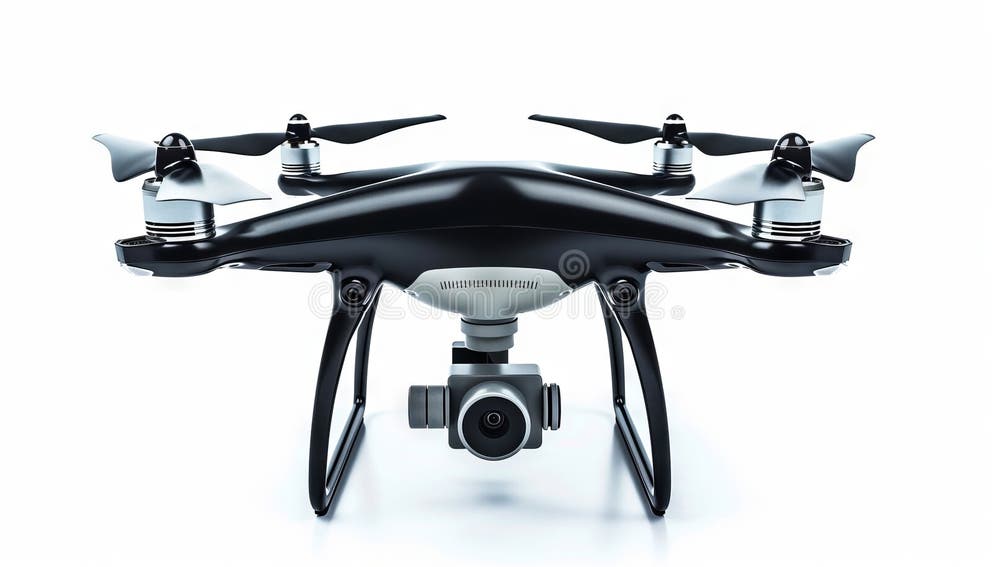 A Black Drone with a Camera Attached To it Stock Image - Image of ...