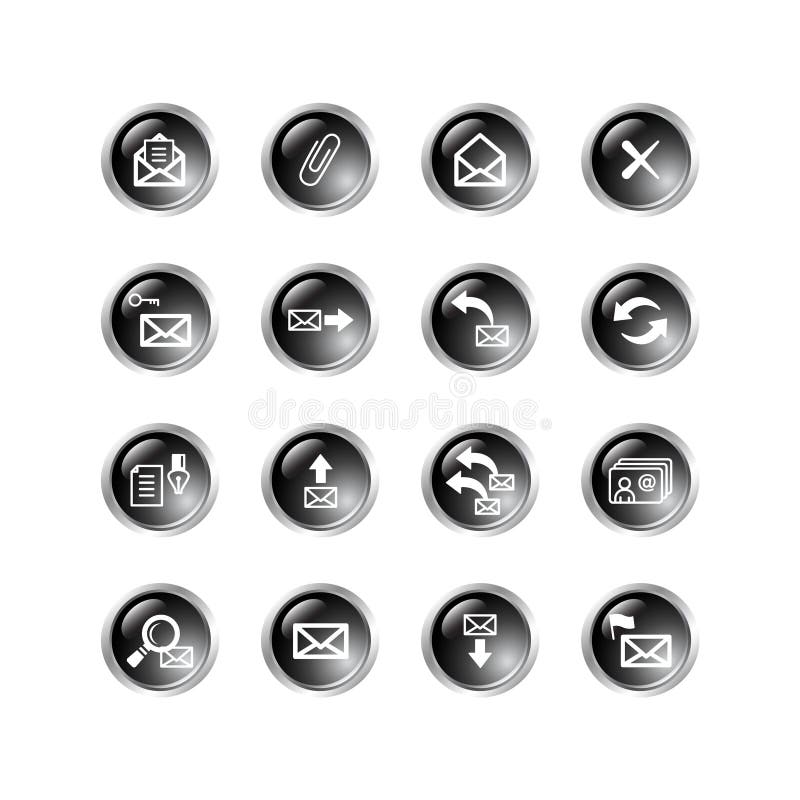 Black drop e-mail icons stock vector. Illustration of address - 3716098