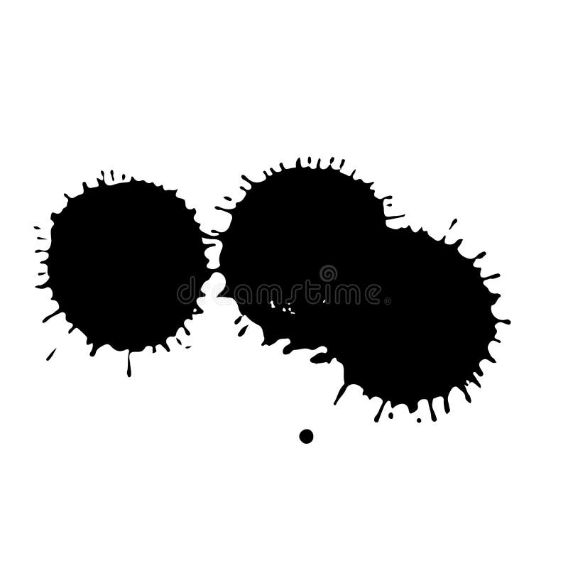 Black Drop Isolated on White Background. Grunge Splash Texture. Vector ...