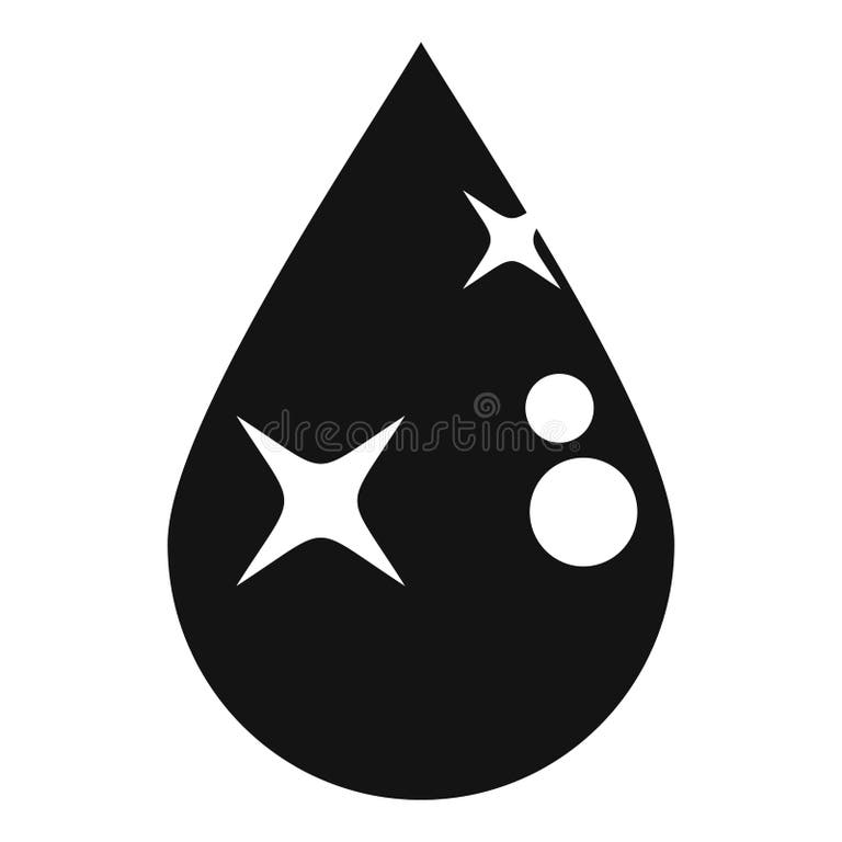 Black Drop with Shining Bubbles Representing Clean Water Stock ...