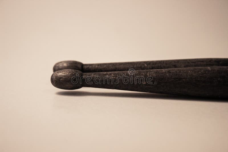 Black Drumsticks Isolated on White Background. a Pair of Black ...