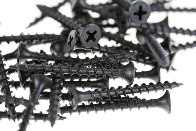 Black drywall screws stock photo. Image of improvement - 49991900